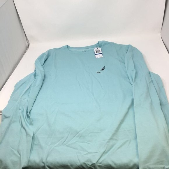 Nautica | Shirts | Nautica Mens Basic Tshirt Blue Long Sleeve Crew Neck ...